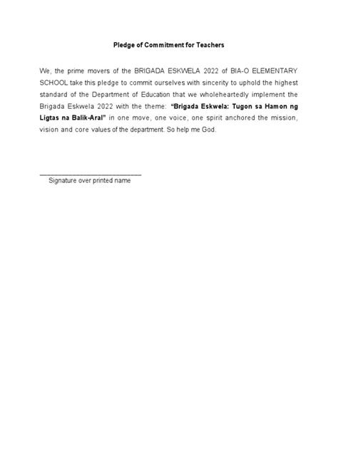 Teachers And Volunteers Pledge Commitment To Brigada Eskwela 2022 Pdf