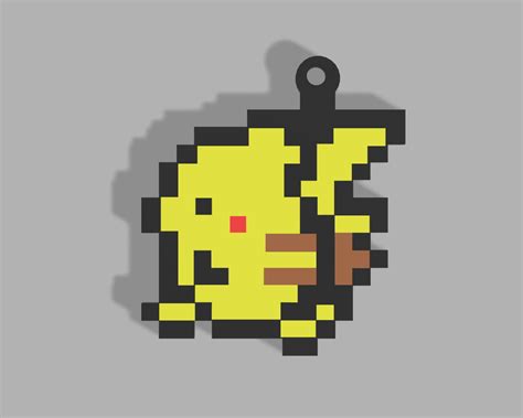 Archivo Stl Pikachu 8 Bits Keychain Pikachu 8 Bits Llavero 🗝️ ・diseño De Impresión En 3d Para