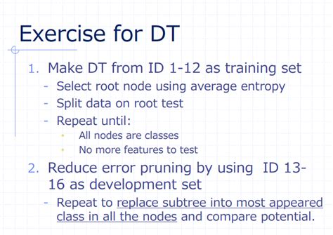 Solved Exercise For Dt 1 Make Dt From Id 1 12 As Training
