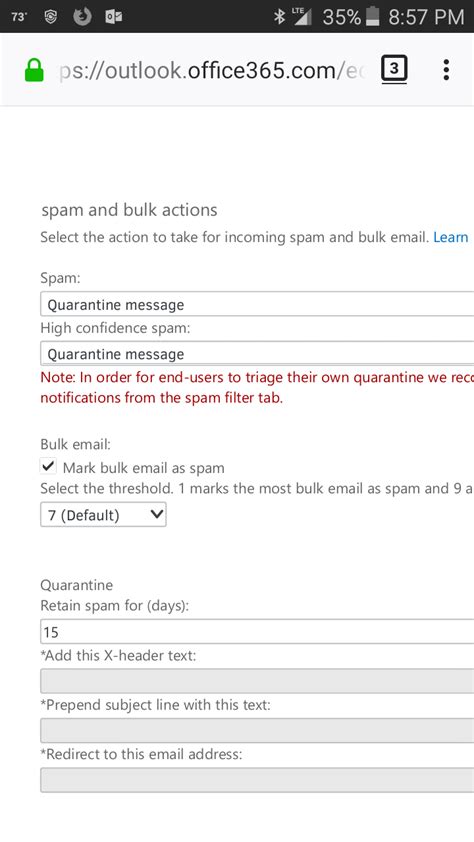 Quarantine Outlook Forums By