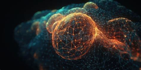 fluid and neural networks in dark space stock illustration
