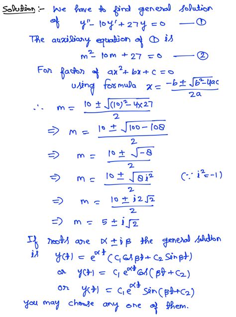 [solved] Find The General Solution Of The Following Differential