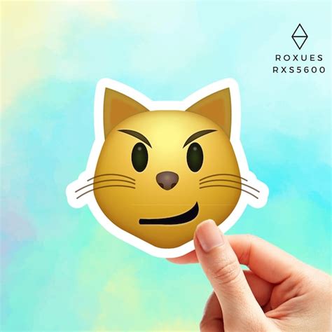 Smirk Cat Emoji Sticker Emoji Faces Cool Stickers Whatsapp Etsy