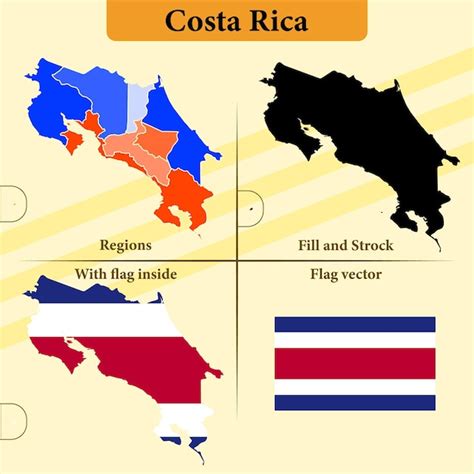 Premium Vector Vector Costa Rica Map Vector States And Lines And Full