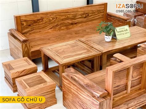 30 Mẫu Sofa Gỗ Chữ U 3 Món Phòng Khách đẹp Hiện đại 2024