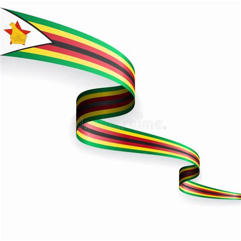 Zimbabwean Flag Stripe Ribbon On White Background Vector Illustration