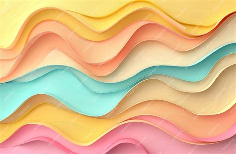 Abstract Background With Pastel Colors And Wavy Patterns Creating Soothing And Calm Visual
