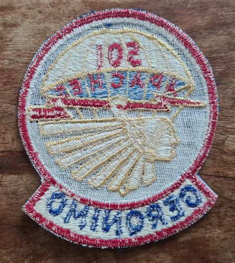 Us Wwii Original Airborne 501st Apaches Geronimo Jacket Patch The Quartermaster