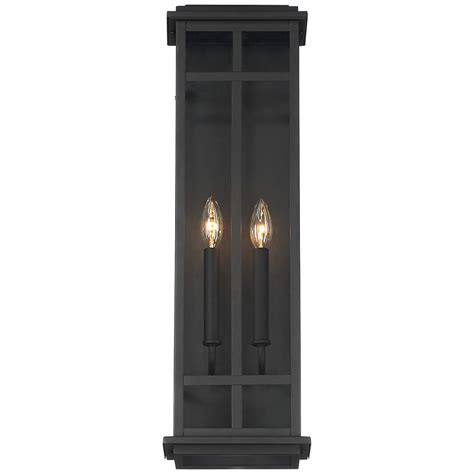 Metrix 26 High Black 2 Light Rectangular Outdoor Wall Light 805a2