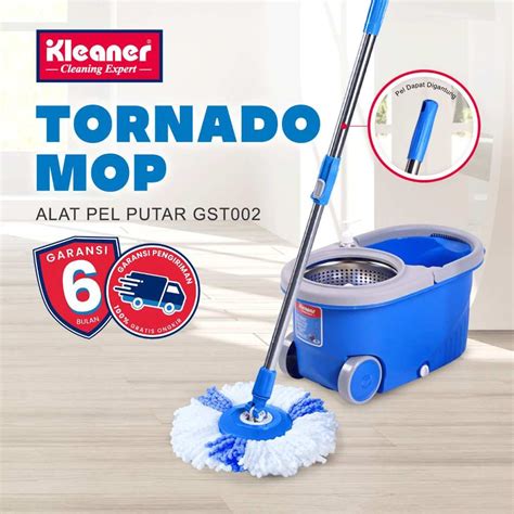 Jual Kleaner Alat Pel Tornado Mop 1 Set Pel Putar Spin Mop Pembersih Lantai Gst002 Shopee