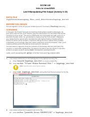 Lab 9 Lesson 5 Managing Files And Directories Activity 5 13 Docx