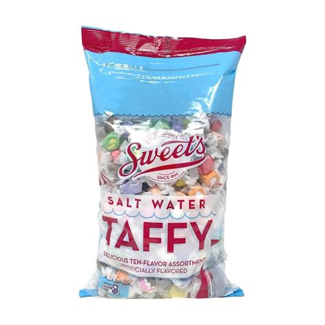 Sweet Candy Assorted Salt Water Taffy Resealable Bag 4 Pounds 10