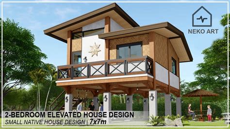 EP 32 MODERN NATIVE SMALL HOUSE DESIGN 2 BEDROOM 7x7M Elevated
