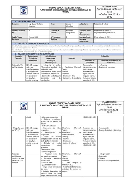 Plan Microc Unid Did 3 Red Creat 3ro Bgu Pdf