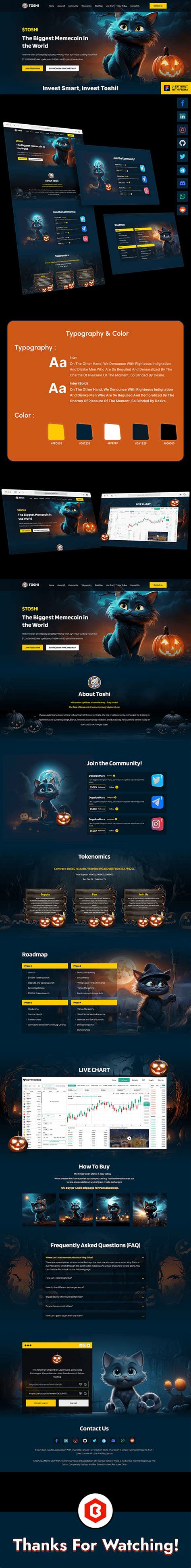 Toshi Meme Coin Web Ui Kit Behance