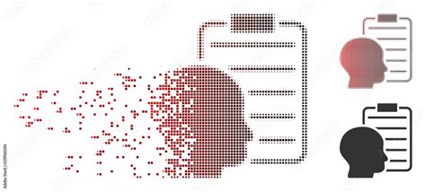 Vector User Report Page Icon In Dissolved Pixelated Halftone And