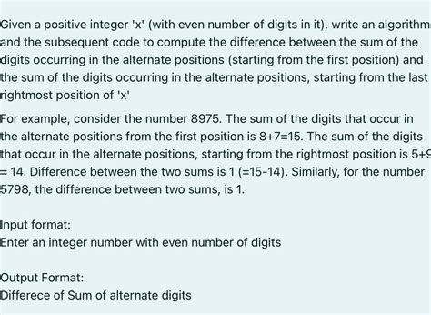 Solved Given A Positive Integer X With Even Number Of