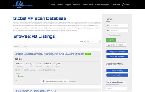 Lectrosonics Announces Global RF Scan Database For Wireless Operations AudioXpress