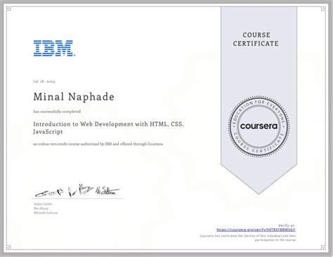 Minal Naphade On Linkedin Webdevelopment Html Css Javascript Ibm Learning Careergrowth
