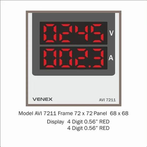 Venex Double Display Ac Volt And Ampere Indicator For Industrial Model