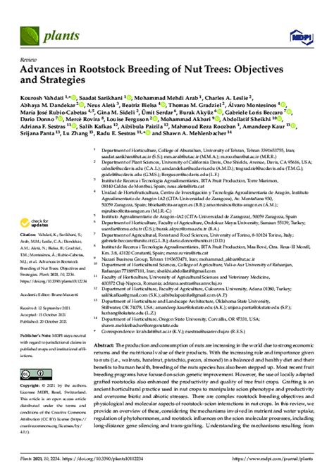 Pdf Advanced In Rootstock Breeding Of Nut Trees Objectives And