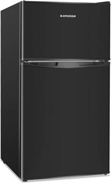 Bangson Mini Fridge With Freezer 2 Door Small Refrigerator Black