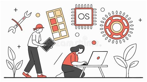 Programmer Working On Laptop Coding And Development Illustration