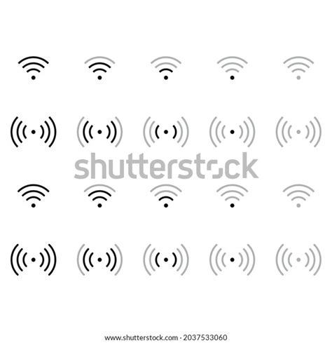 Wifi Signal Icon Set Apps Web Stock Vector Royalty Free 2037533060