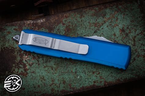 Microtech Utx 85 Otf Automatic Knife Blue 31 Spartan Stonewash 230 10bl