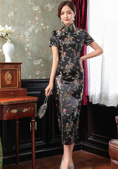 Red Wedding Cheongsam Etiquette Long Dresses Qipao Cheongsam Dresses
