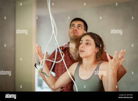 Living Together Concept Young Man And Woman Have A Problem With