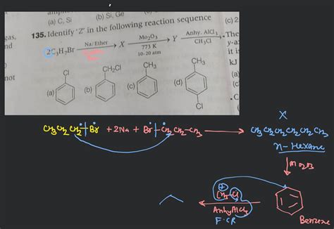 135. Identify ' Z ' in the following reaction sequence2 \mathrm{C}_{3}