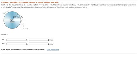 Solved Point A Of The Circular Disk Is At The Angular