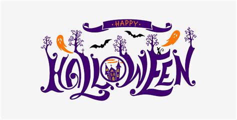 해피 할로윈 벡터 레터링 배너 포스터 인사말 카드 파티 초대를위한 축제 서예 벡터 그림입니다 10월에 대한 스톡 벡터 아트 및