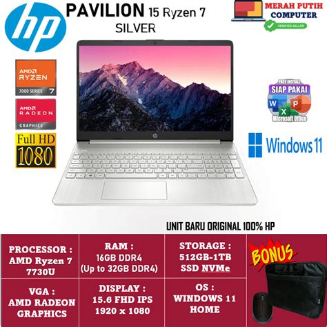 Jual Hp Pavilion Amd Ryzen U Gb Ddr Tb Ssd Fhd Ips Windows Home Original