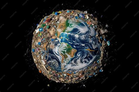 Premium Photo The Planet Earth Is Covered In Garbage As Seen From