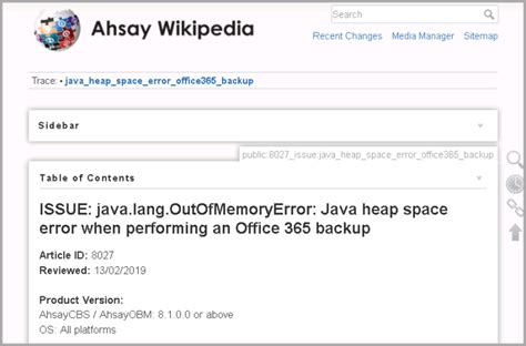 How To Increase Java Memory Heap Space In Ahsayobm Ahsaycbs For Office 365 Backup Ahsay