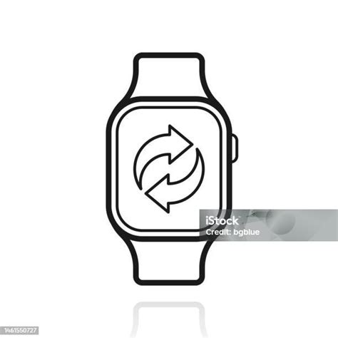 Recycler Le Symbole Sur La Smartwatch Icône Avec Reflet Sur Fond Blanc