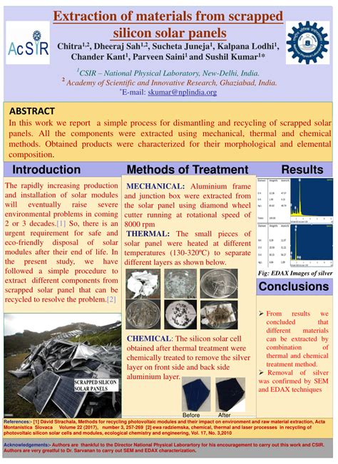 Pdf Extraction Of Materials From Scrapped Silicon Solar Panels