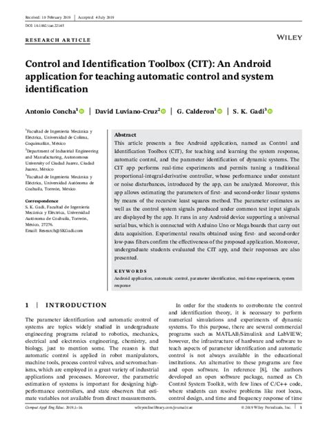Pdf Control And Identification Toolbox Cit An Android Application