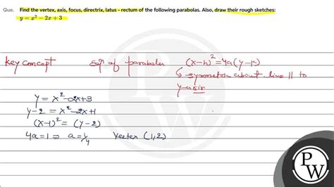 Find The Vertex Axis Focus Directrix Latus Rectum Of The Following Parabolas Also Draw T