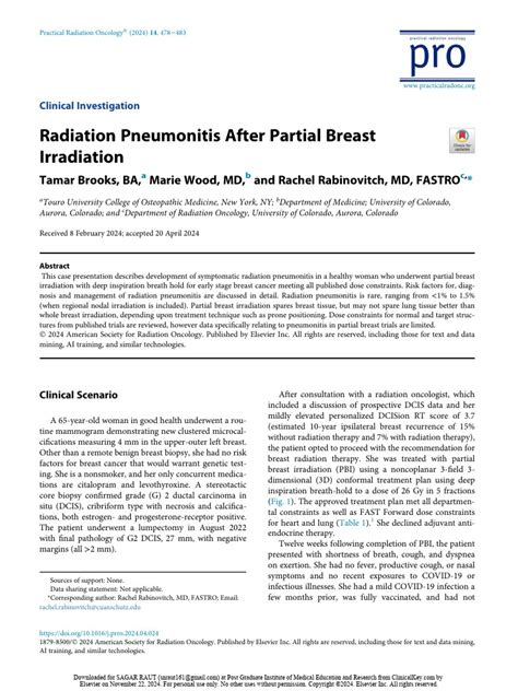 Radiation Pneumonitis Pdf Radiation Therapy Breast Cancer
