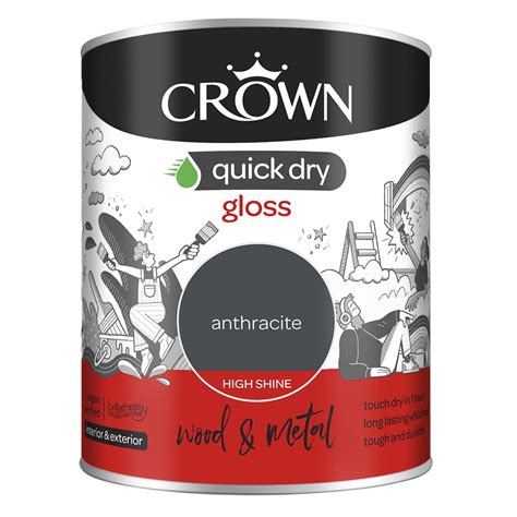 Crown Quick Dry Gloss Paint Ml Anthracite Paint B M