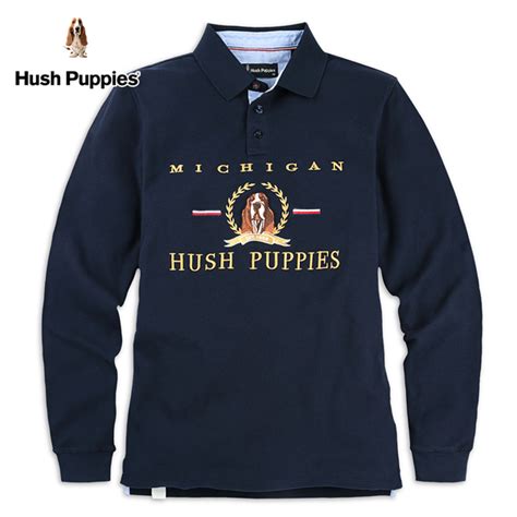 Hush Puppies POLO衫 男裝經典品牌立體刺繡長袖POLO衫 長袖 Yahoo奇摩購物中心