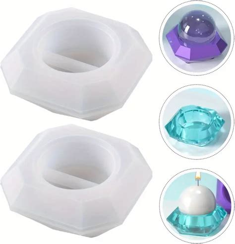 Hexagon Quadrilateral Silicone Resin Mold Tealight Candle Temu United