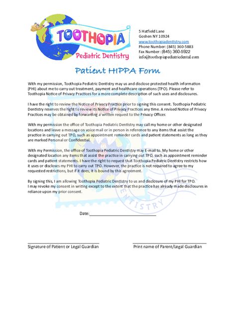 Fillable Online Patient Hippa Form To Sign Fax Email Print Pdffiller