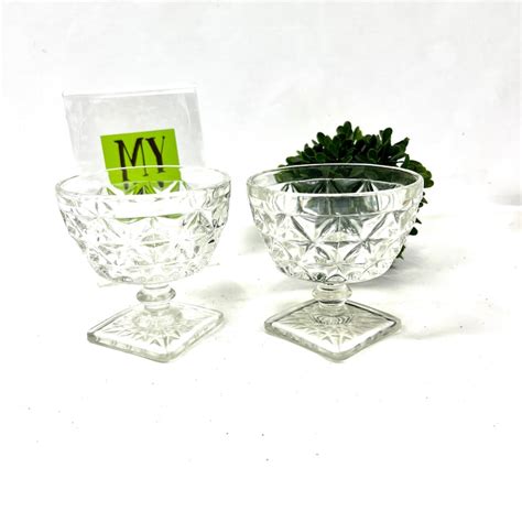 Two Vintage Mtvernon By Indiana Glass Co Clear Champagne Etsy
