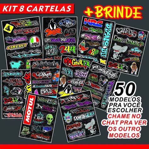 Kit Cartelas De Adesivos Para Moto Bike Capacete E Carro BRINDE Shopee Brasil