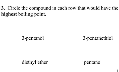 Solved Circle The Compound In Each Row That Would Have The