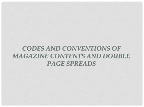 Codes And Conventions Of Music Magazines Ppt